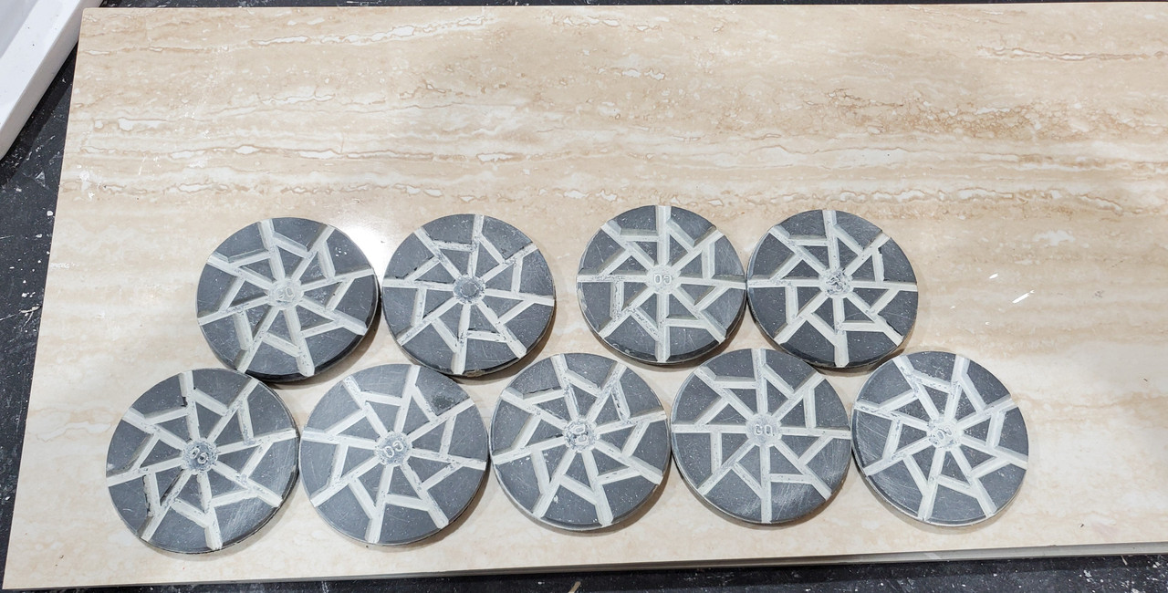 3 Inch GranQuartz Surface Pro 3500 Grit Set of 9 Diamonds Close Out ...