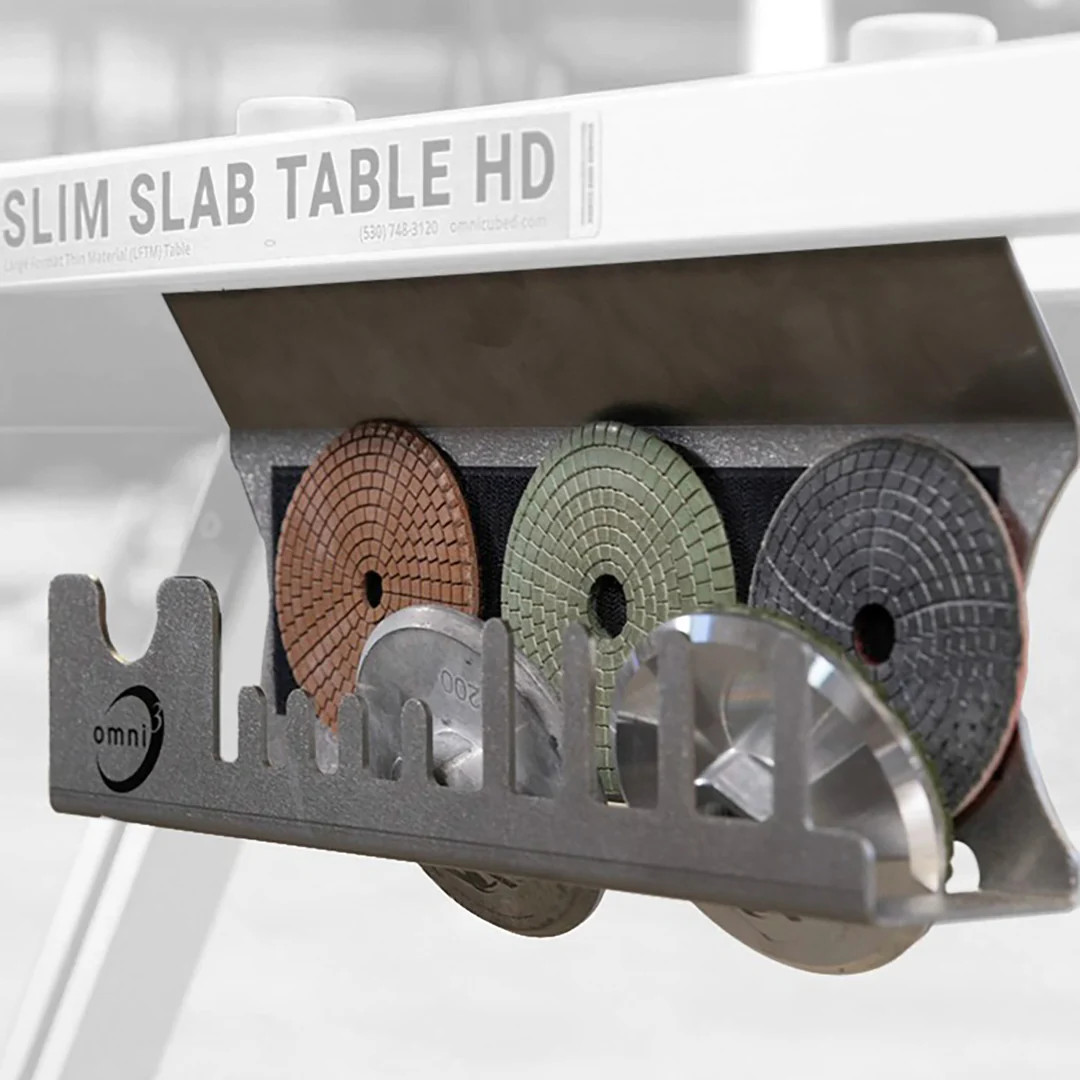 Omni-Cubed Slab Table | Tool Shelf for Stone Tables